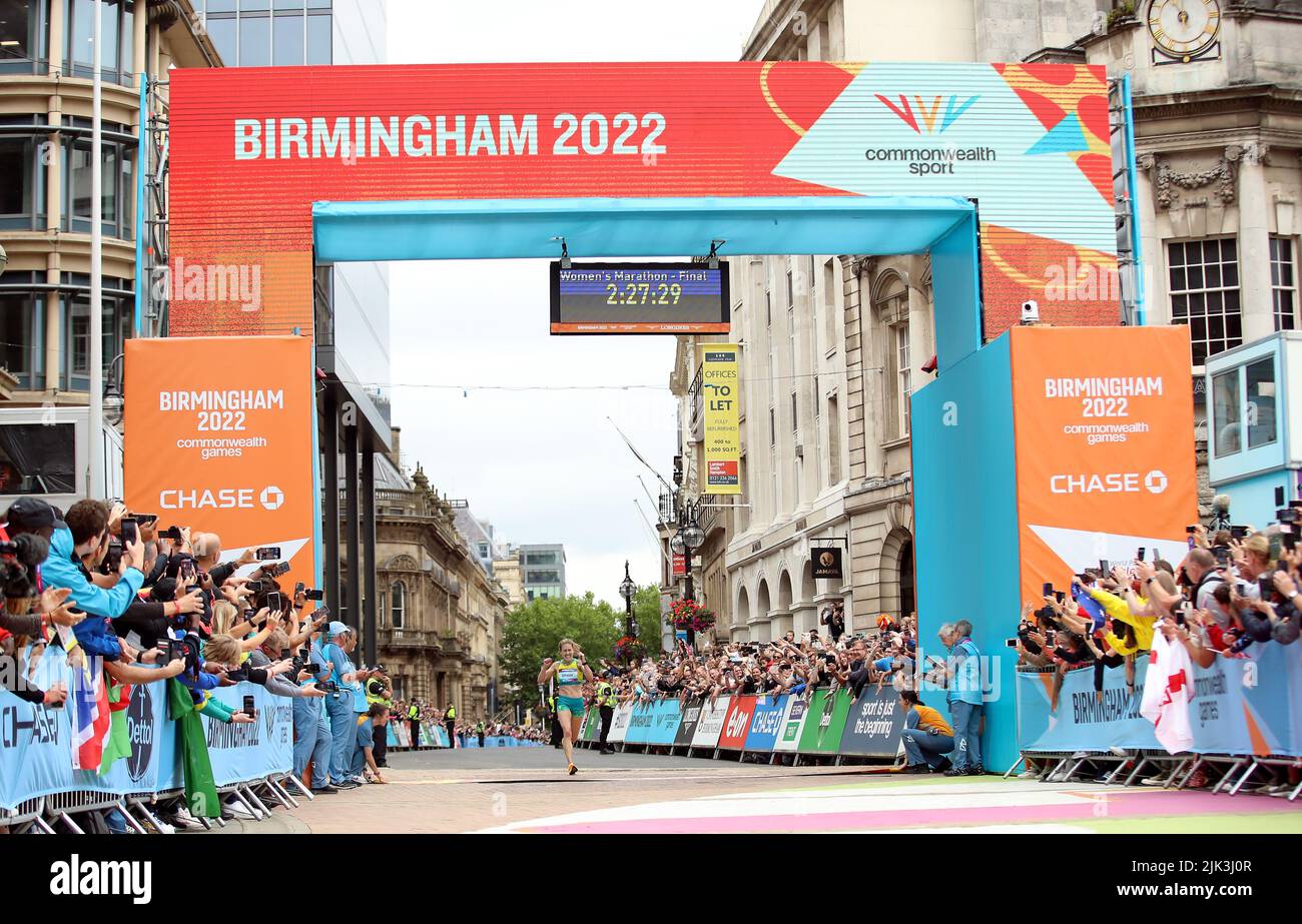Australia’s Jessica Stenson crosses the line to win gold in the Women's ...