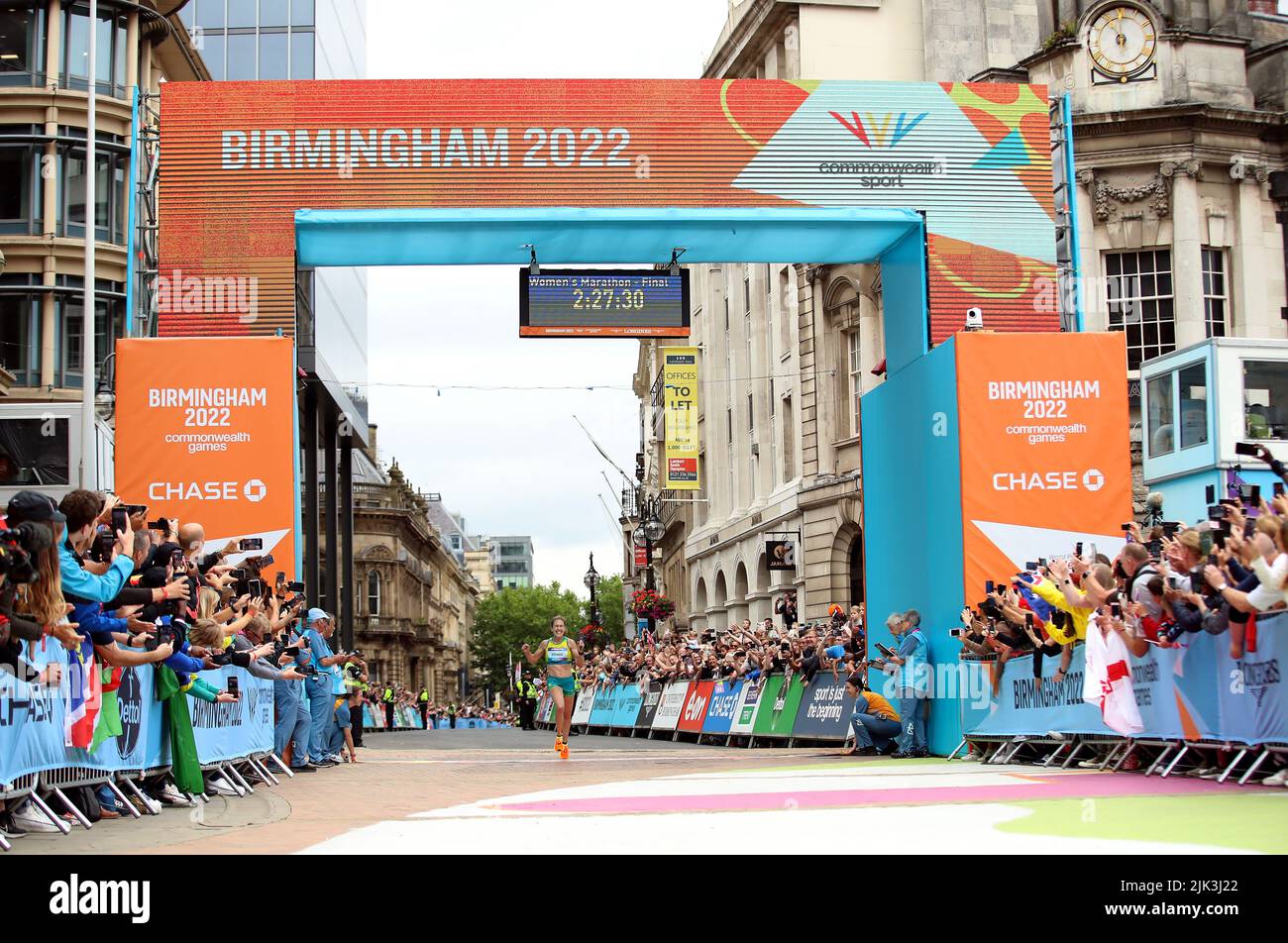 Australia’s Jessica Stenson crosses the line to win gold in the Women's ...