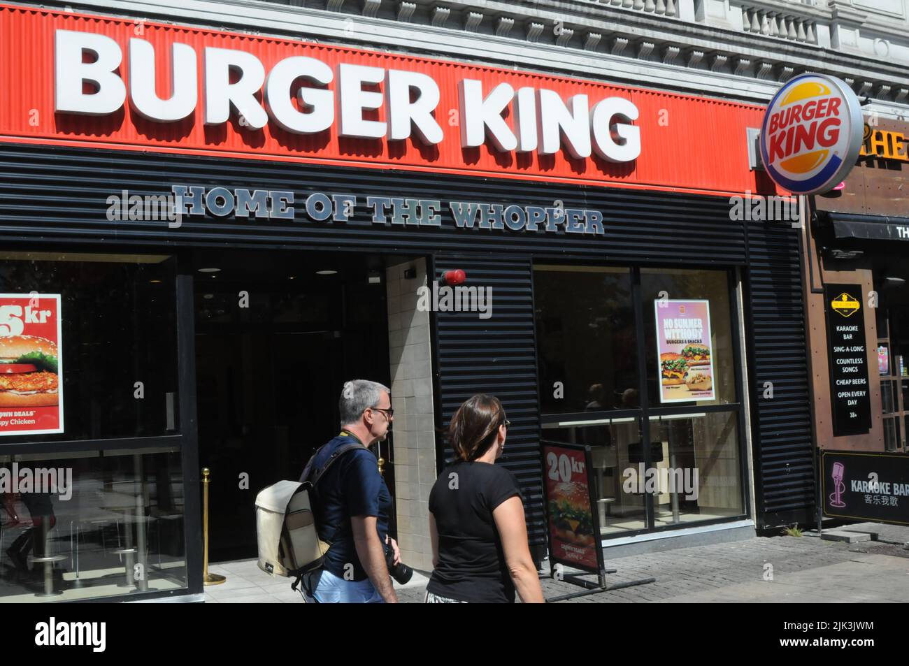 Copenhagen /Denmark/30 July 2022/American fast food chain Burger king ...