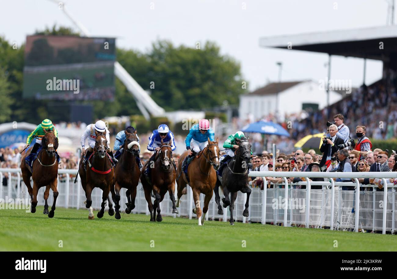 Many A Star ridden by jockey Tom Marquand (second from right) on the ...