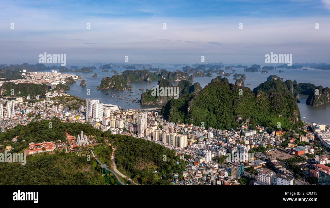 Ha Long bay from aerial view in Hon Gai, Ha Long city, Quang Ninh ...
