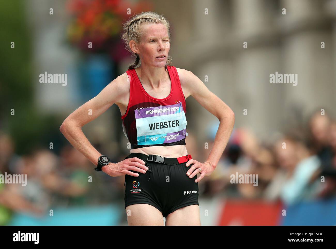 Isle of Man’s Sarah Webster crosses the finish line during the Women's ...