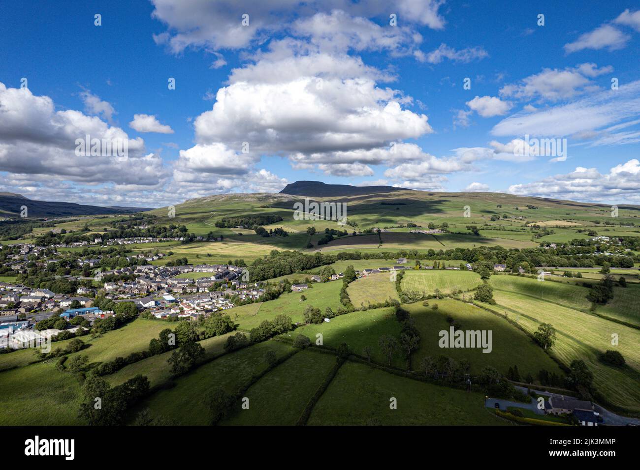 Ingleborough and Ingleton, Yorkshire Dales, North Yorkshire, UK Stock ...