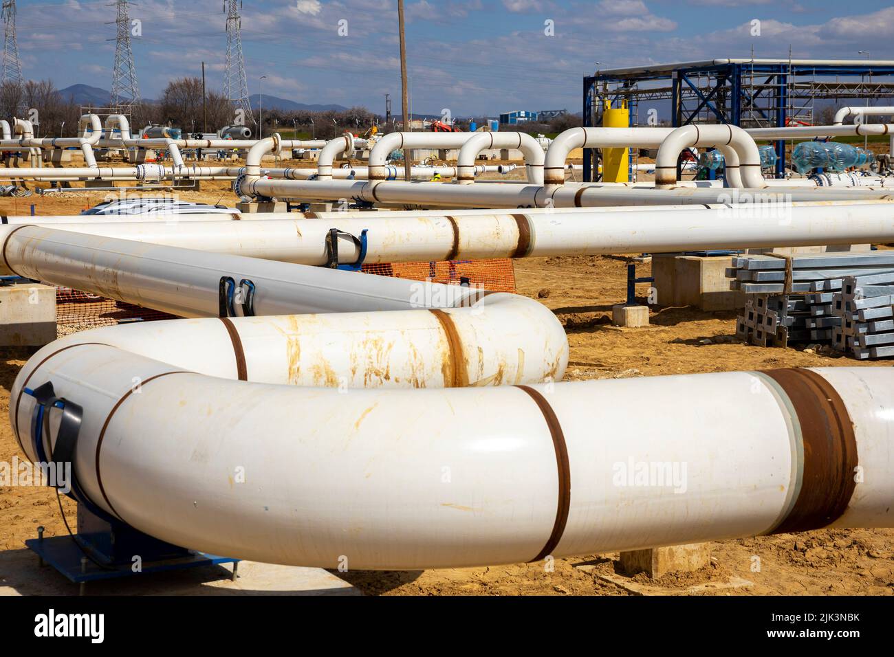 Construction site of an interconnected natural gas transmission ...