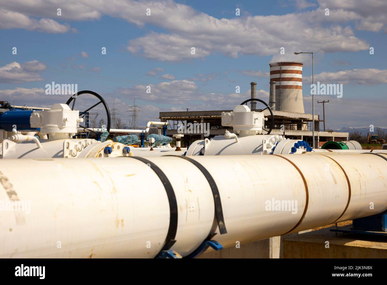 Construction site of an interconnected natural gas transmission ...