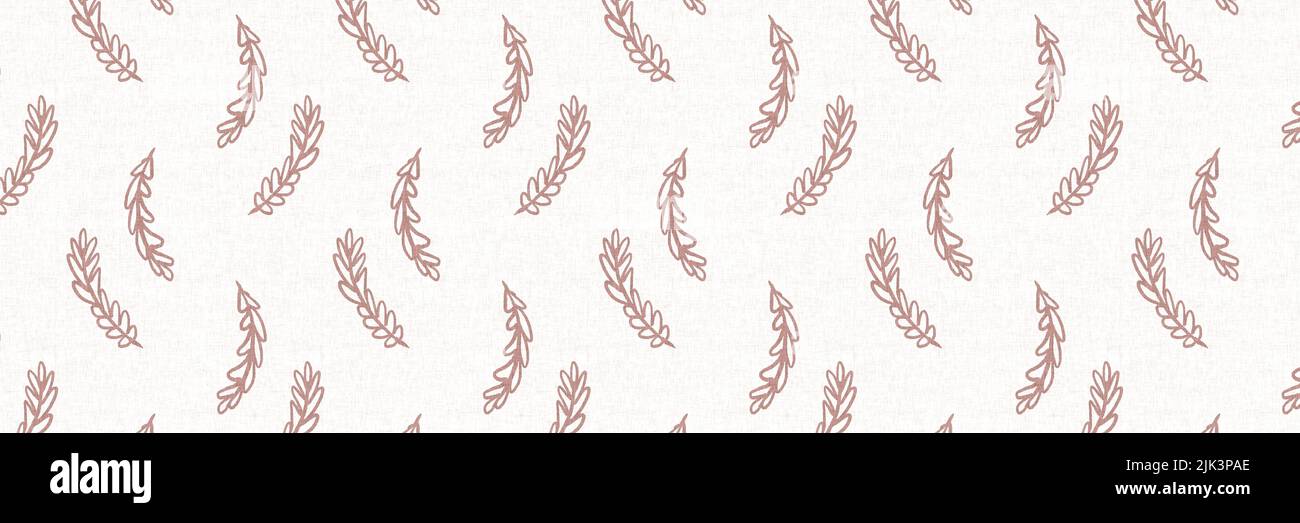 Gender neutral foliage leaf seamless raster border. Simple whimsical 2 ...