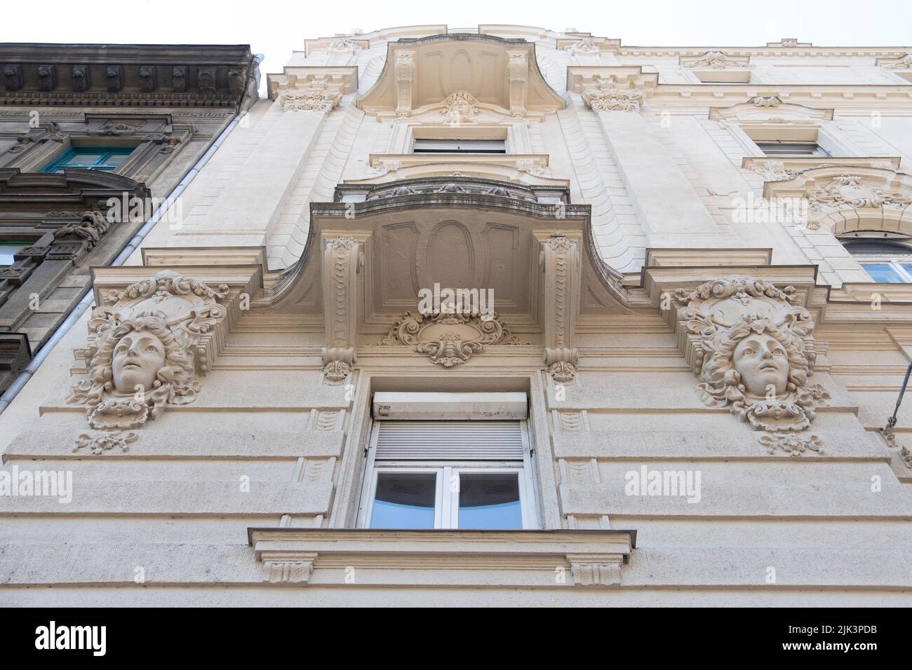 Details of the architectural style in Hungarian capital Budapest Stock ...