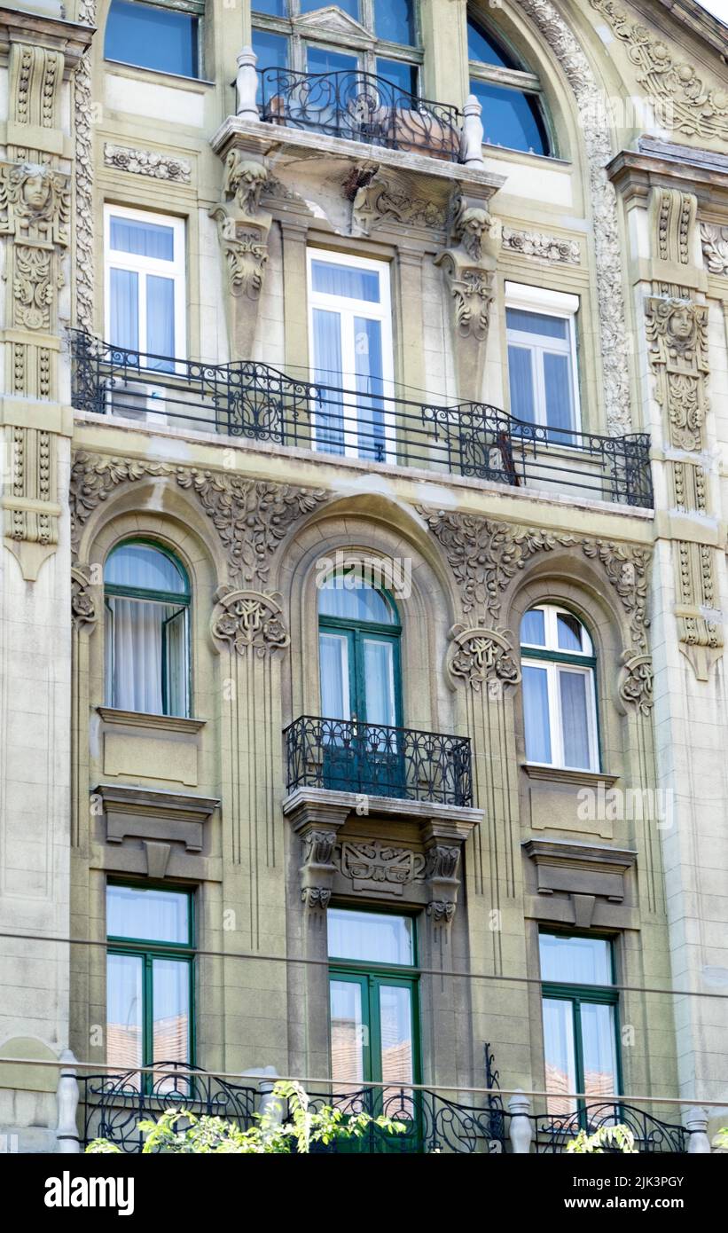 Details of the architectural style in Hungarian capital Budapest Stock ...