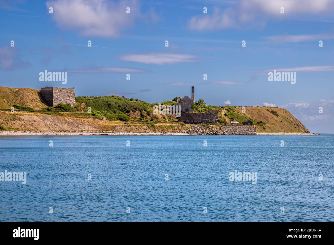 Penmon Quarry on the Menai Strait, Isle of Anglesey, North Wales Stock ...