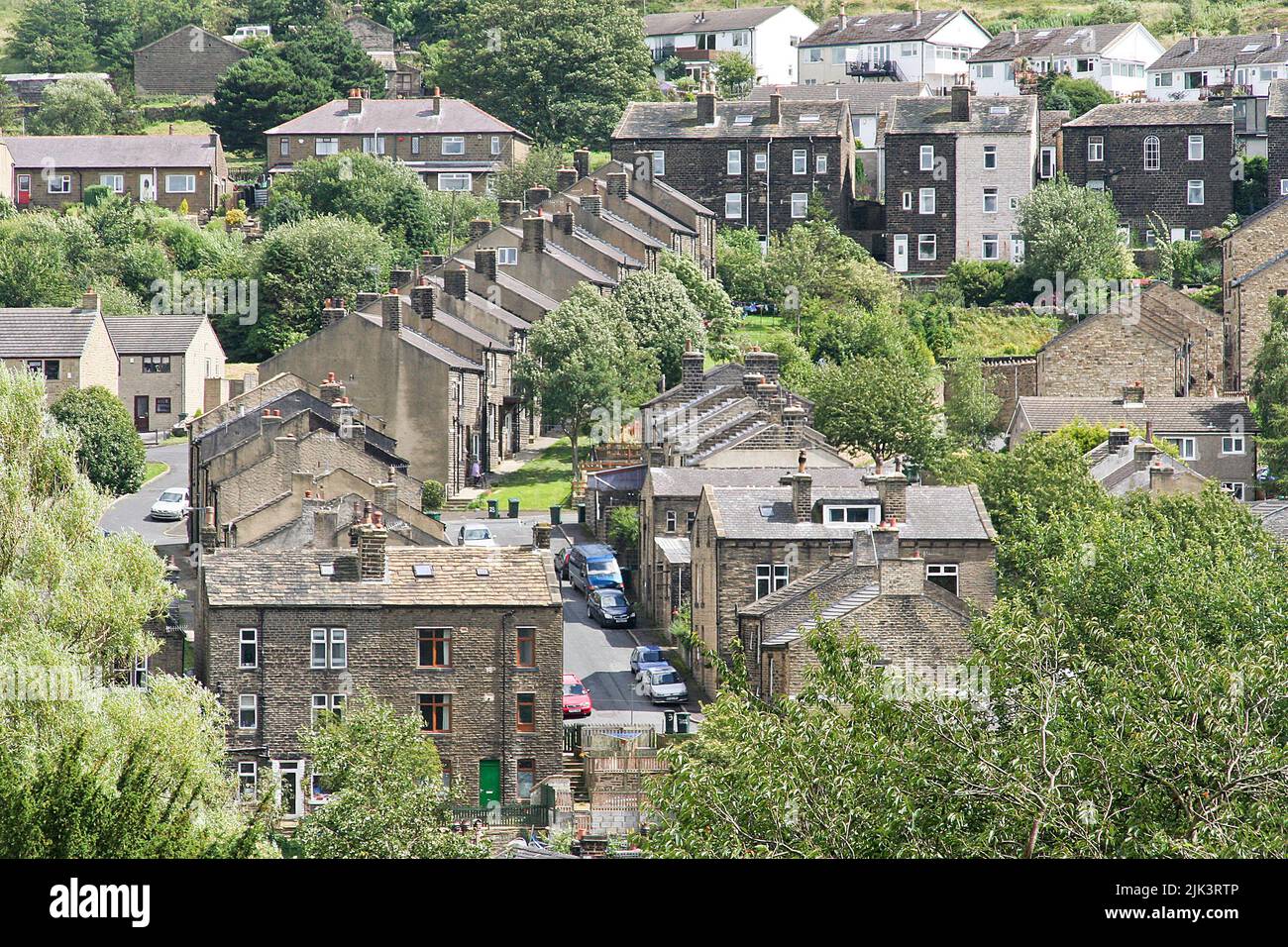 Yorkshire stone houses in Haworth Stock Photo - Alamy