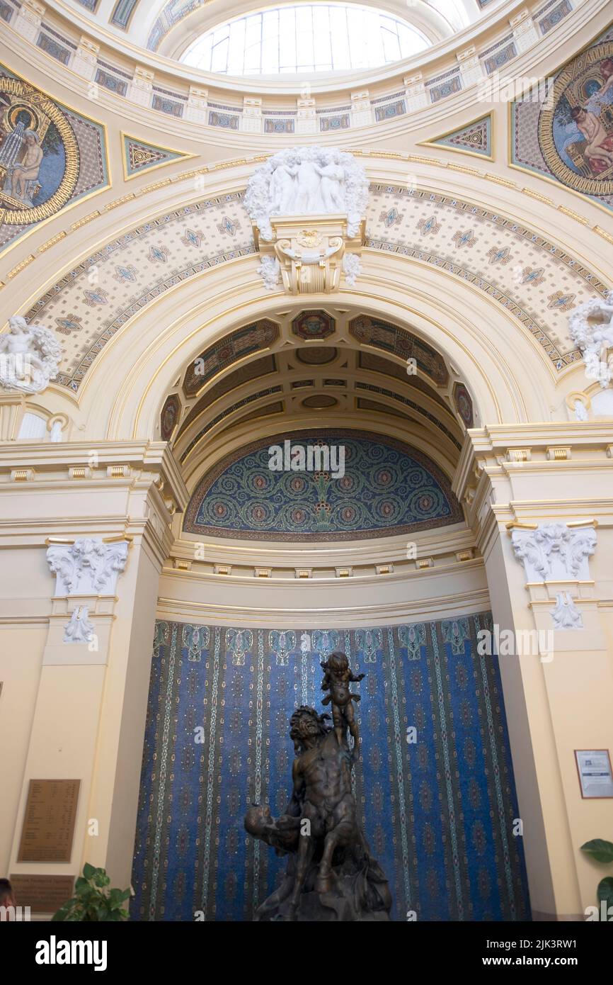 Details of the ceiling inside one of the best known baths in Hungary ...