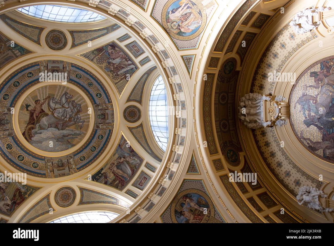 Details of the ceiling inside one of the best known baths in Hungary ...
