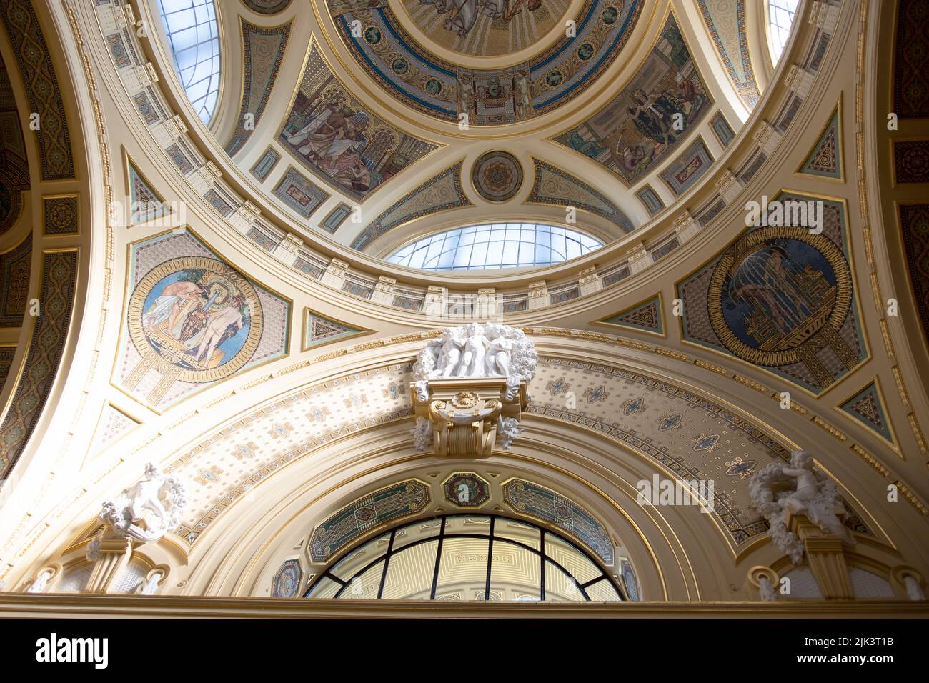 Details of the ceiling inside one of the best known baths in Hungary ...