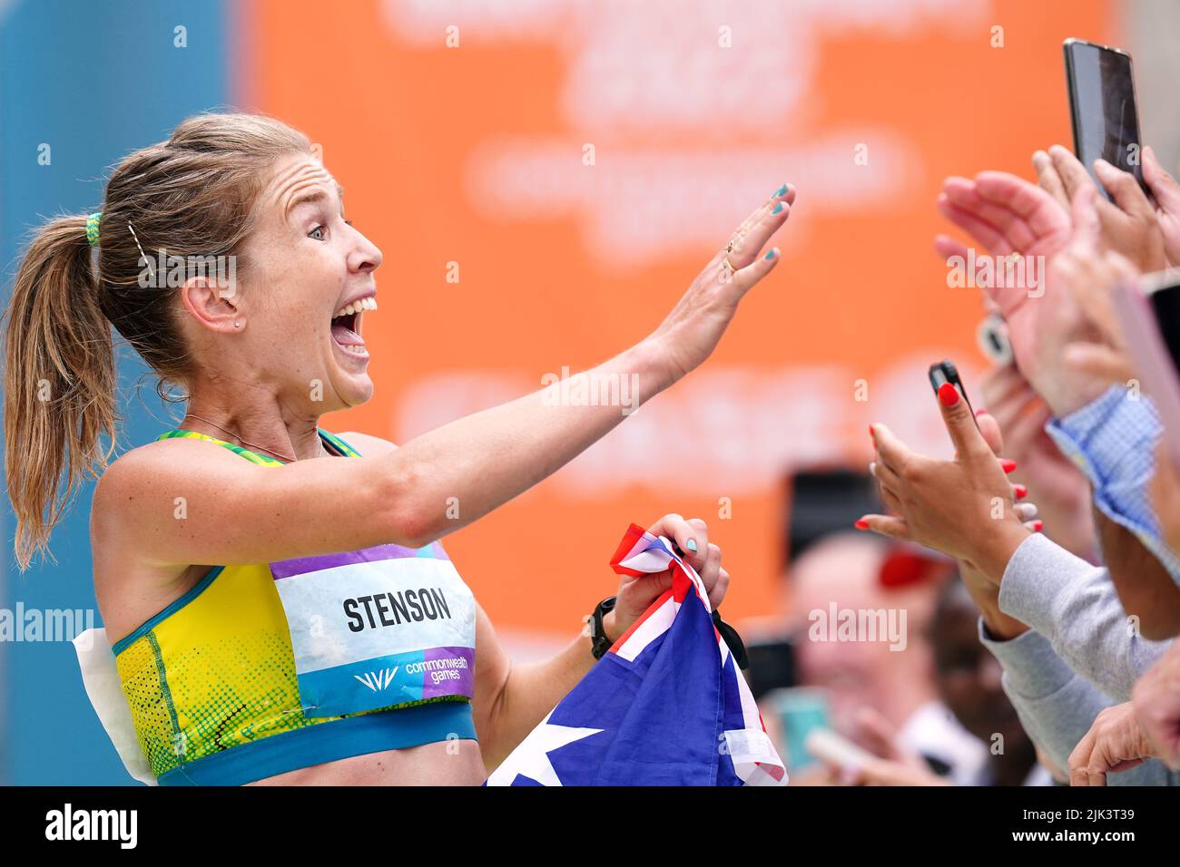 Australia’s Jessica Stenson celebrates after winning the Women's ...