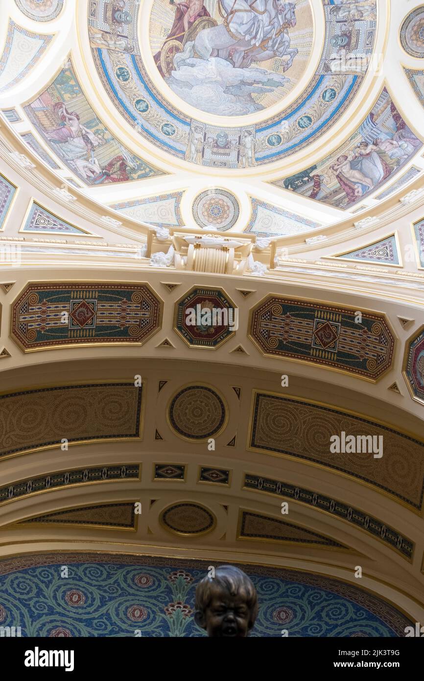 Details of the ceiling inside one of the best known baths in Hungary ...