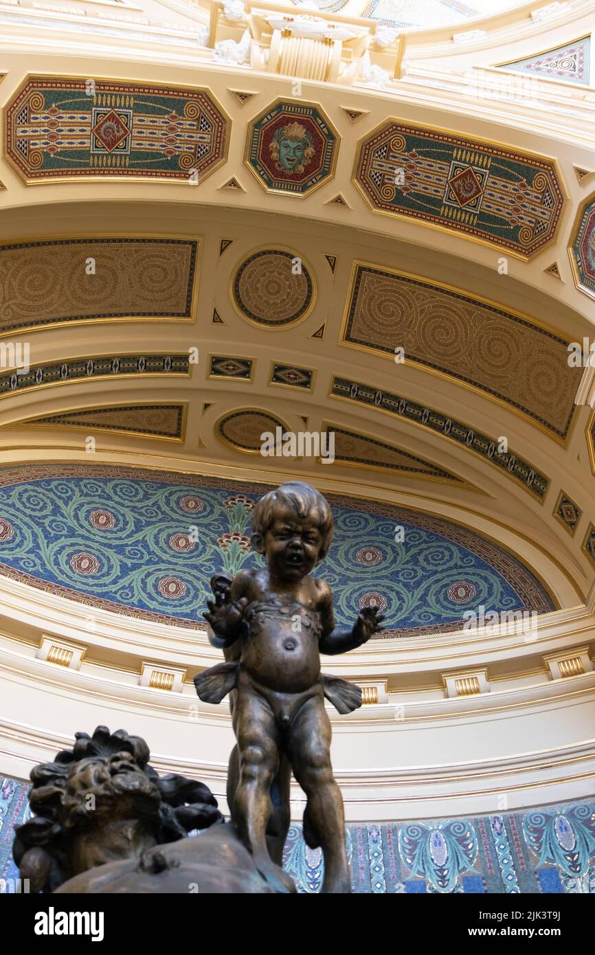 Details of the ceiling inside one of the best known baths in Hungary ...