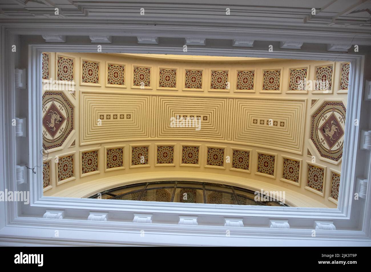 Details of the ceiling inside one of the best known baths in Hungary ...