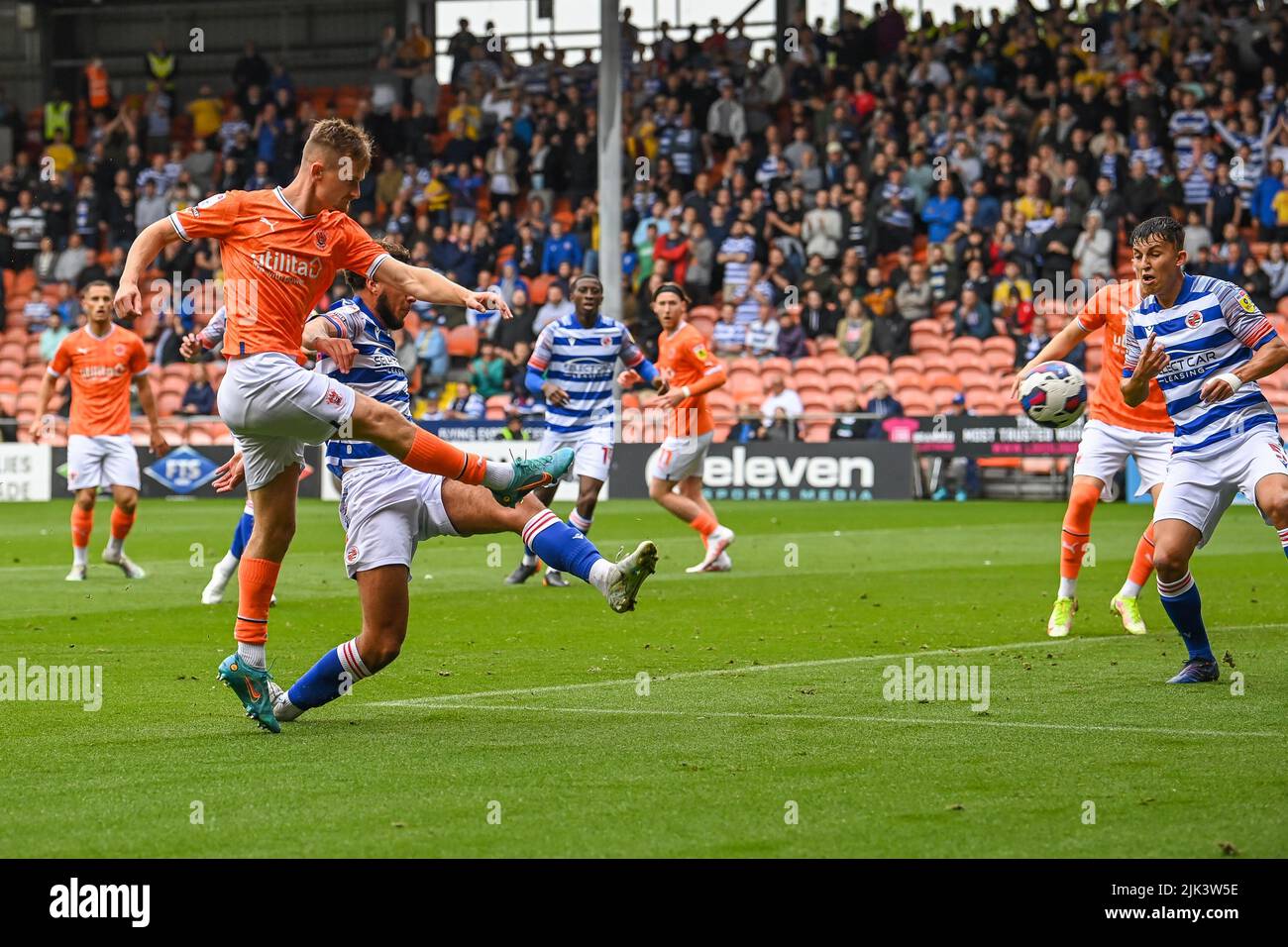 Callum Connolly #2 of Blackpool scores to make it 1-0 Stock Photo - Alamy