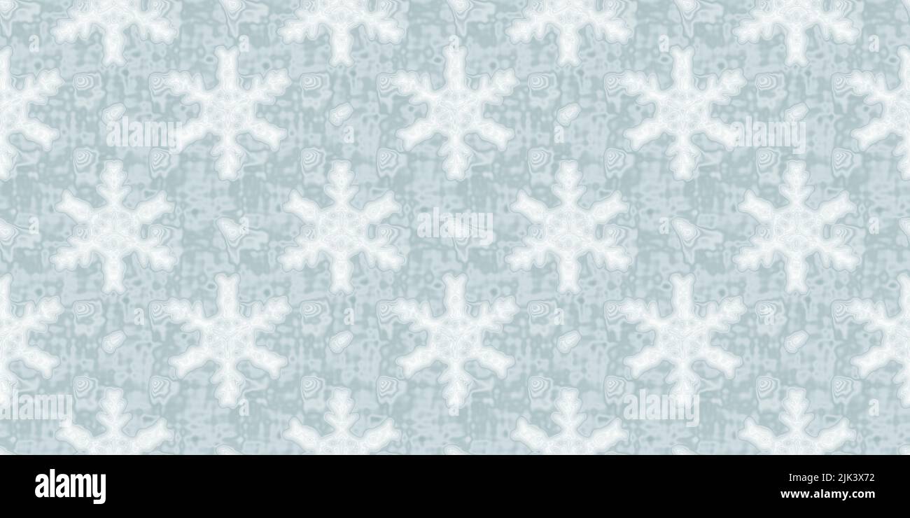 Soft ice blue snow flake border pattern background. Simple minimal ...