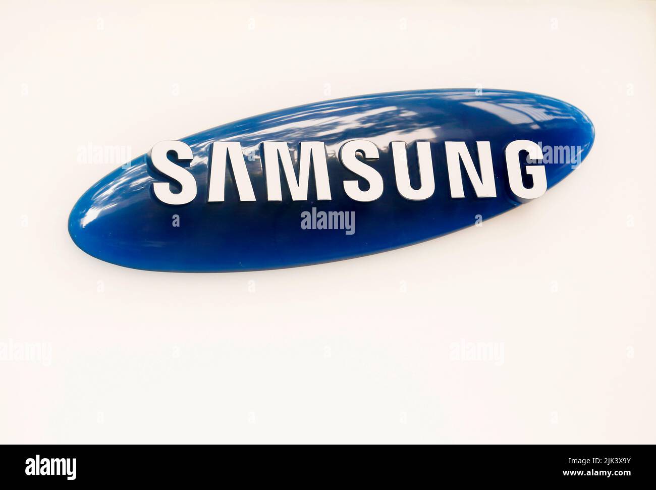 Samsung Electronics, July 5, 2022 : The logo of Samsung Electronics is ...