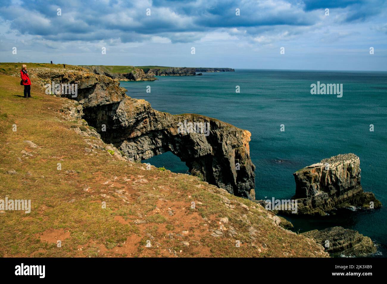The dramatic Green Bridge of Wales in the Pembrokeshire Coast National ...