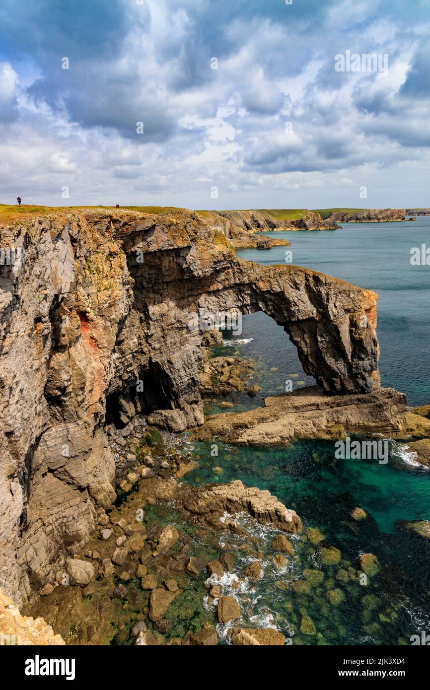 The dramatic Green Bridge of Wales in the Pembrokeshire Coast National ...