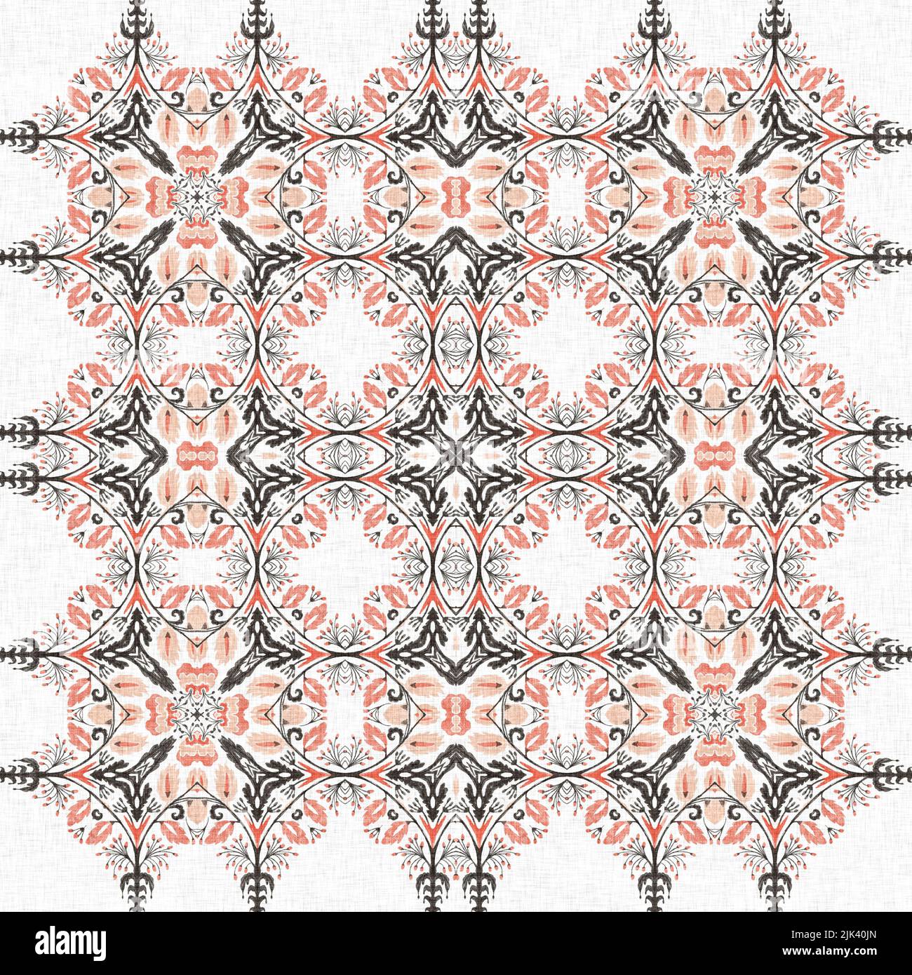 Modern boho geometric floral quilt style seamless pattern. Shabby chic ...