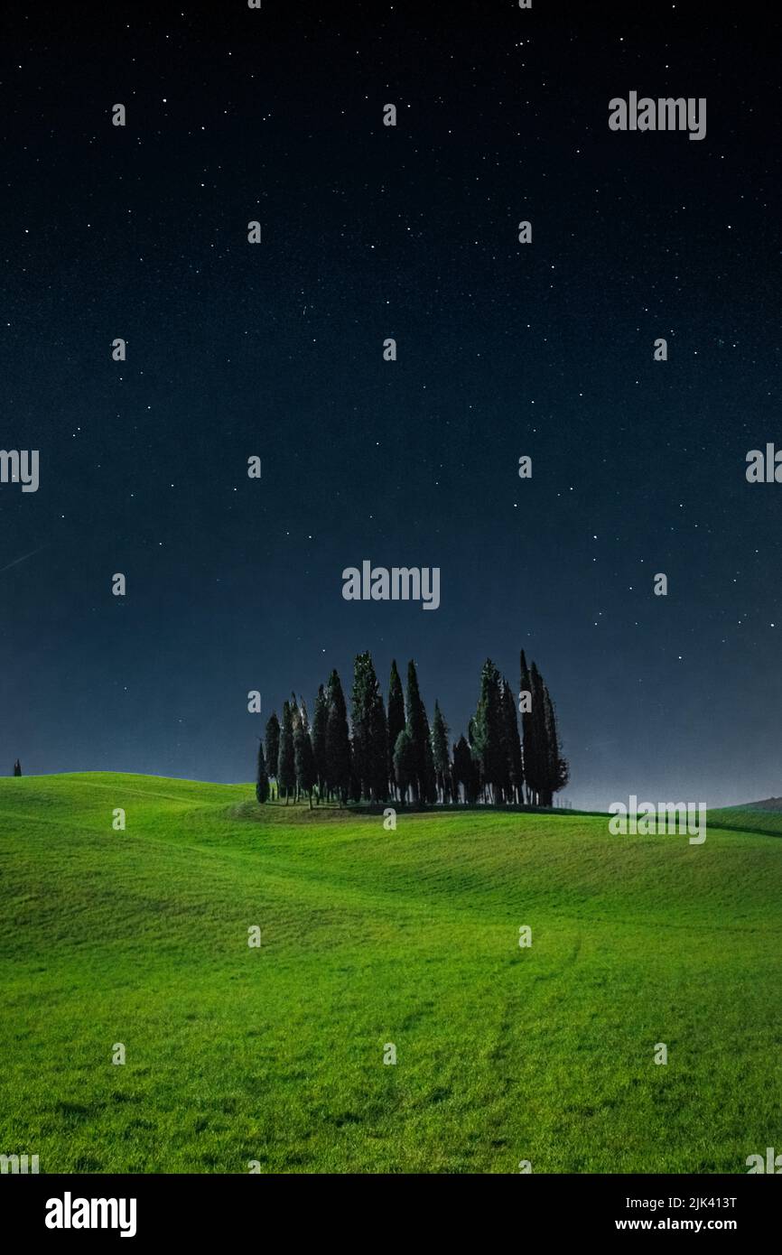 Cypress trees in the starry night hi-res stock photography and images ...