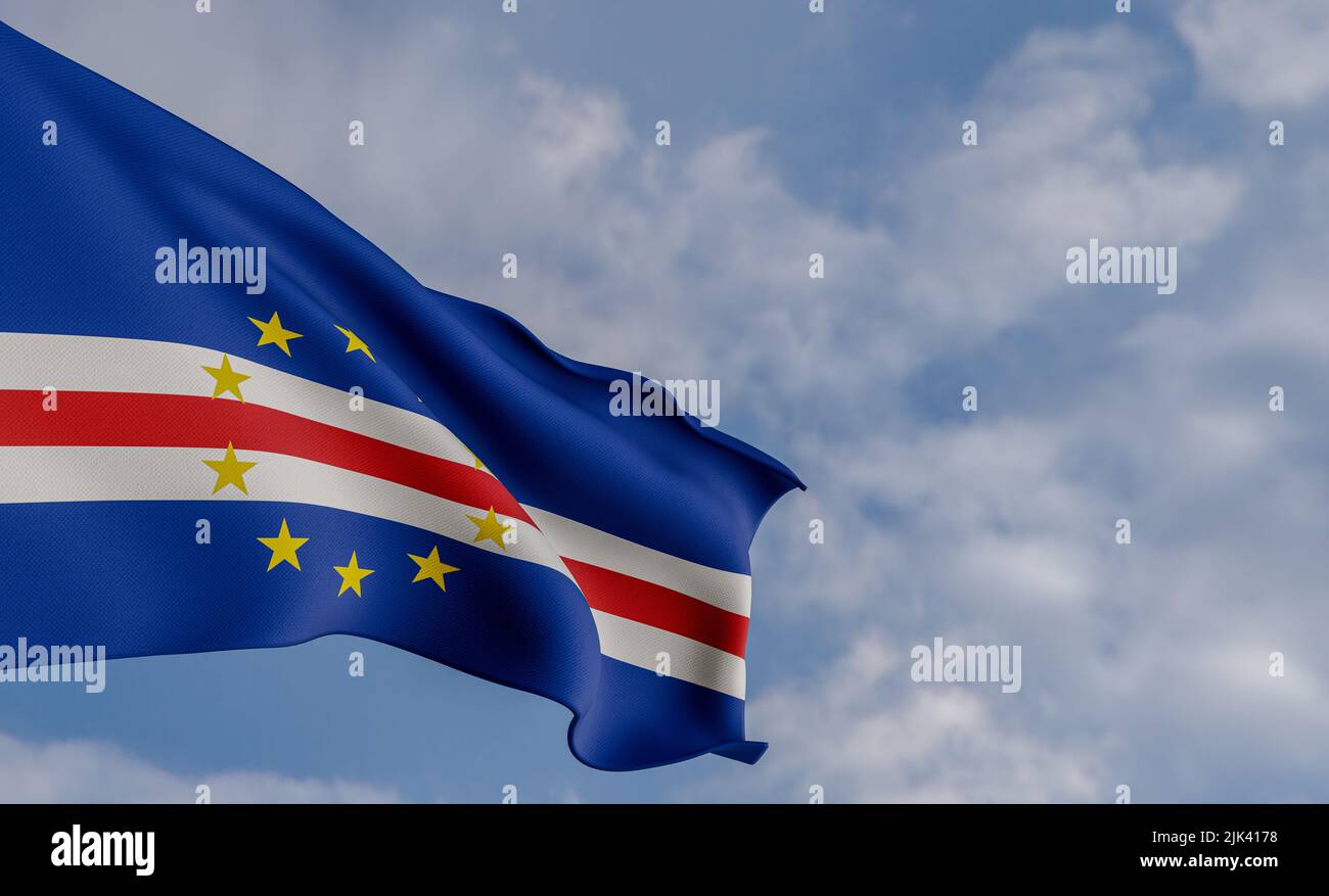 National flag Cabo Verde, Cabo Verde flag, fabric flag Cabo Verde, blue ...