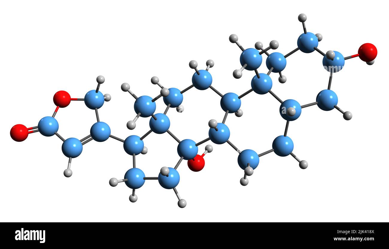 3D image of Digitoxigenin skeletal formula - molecular chemical ...