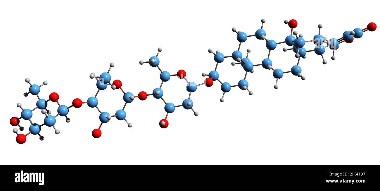 3D image of Digitoxin skeletal formula - molecular chemical structure ...