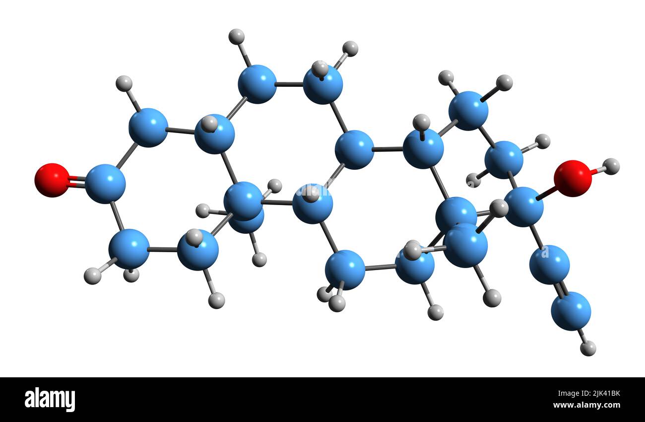 3D image of Dihydroethisterone skeletal formula - molecular chemical ...