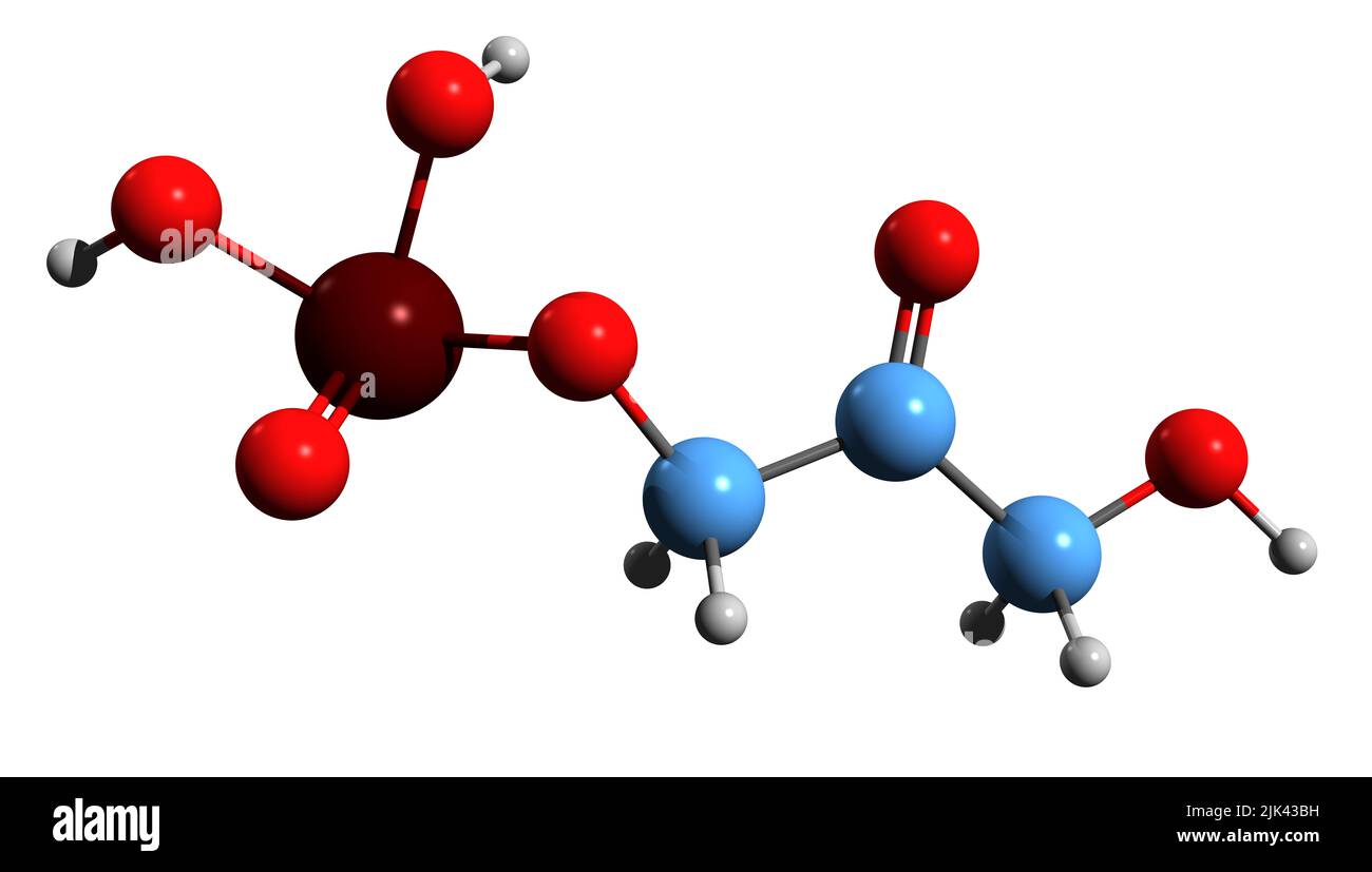 3D image of Dihydroxyacetone phosphate skeletal formula - molecular ...