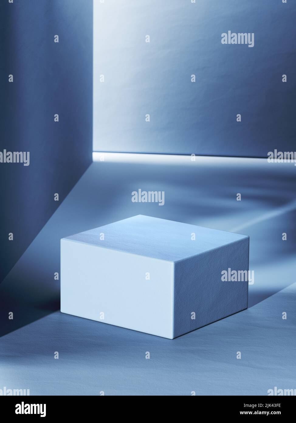 Empty elevated base, blue toned image. 3d computer graphic template of ...