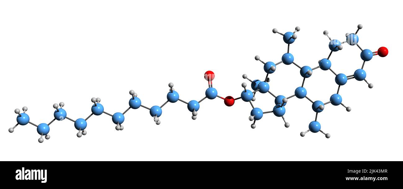 3D image of Dimethandrolone undecanoate skeletal formula - molecular ...