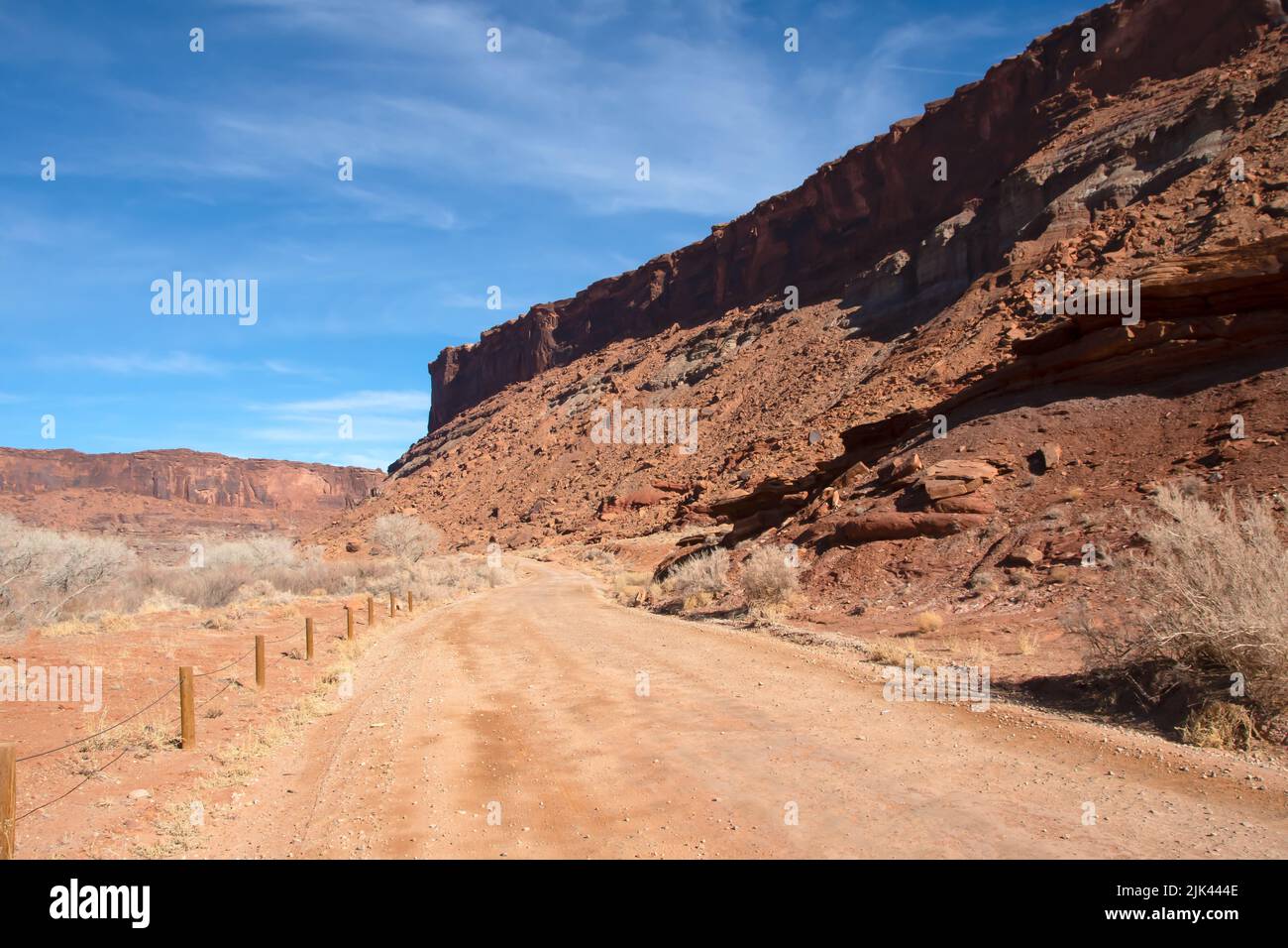 Driving on the Kane Springs Road in Moab, Utah Stock Photo - Alamy