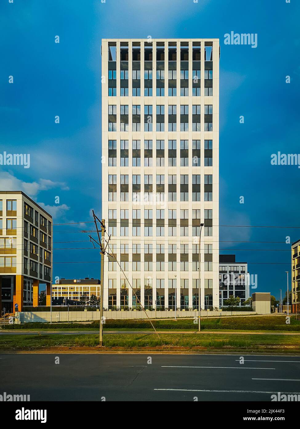 Wroclaw, Poland - July 25 2021: Facade of highest corporate office ...