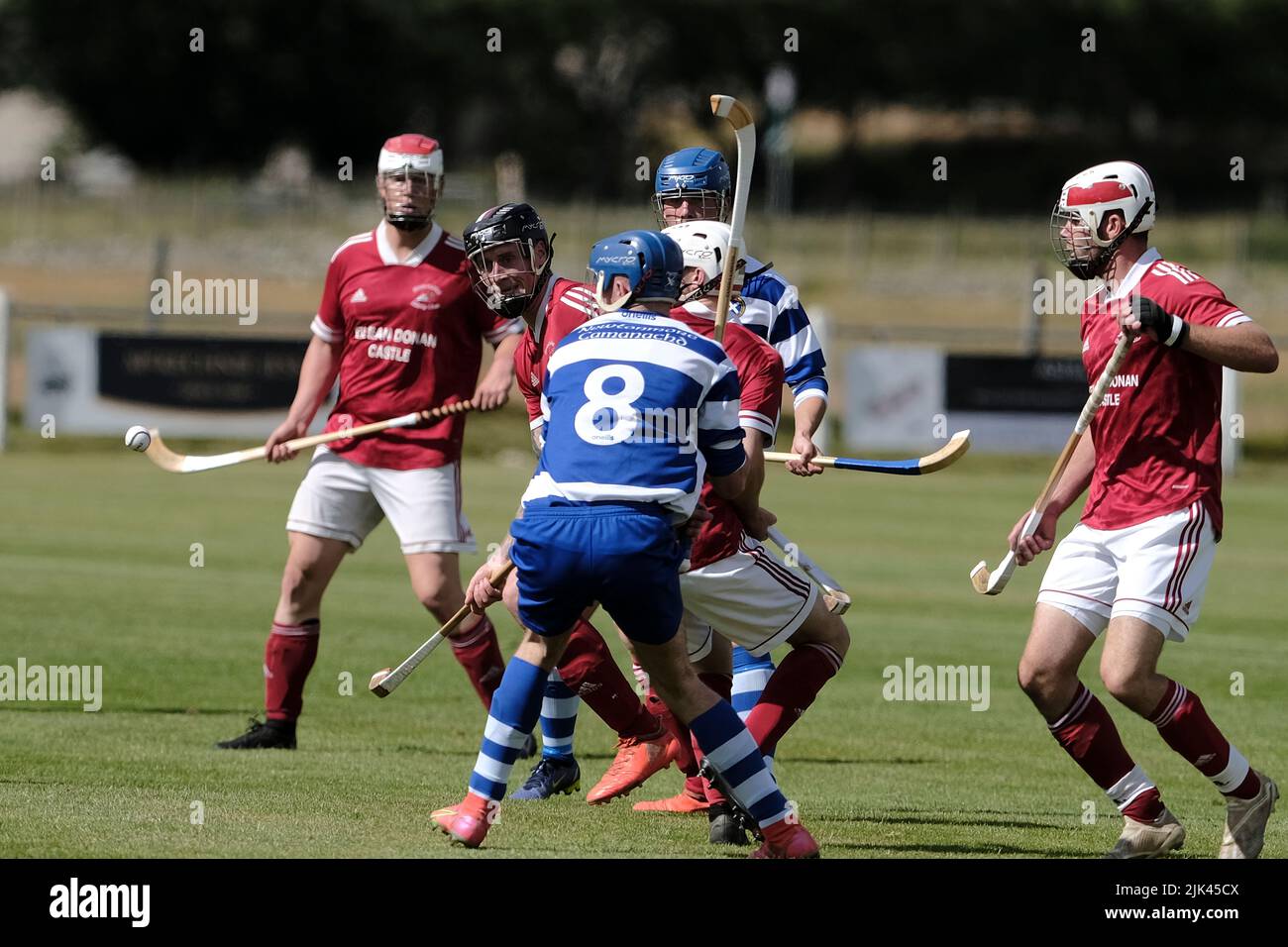 Newtonmore, UK. 30 Jul.2022. Newtonmore Camanachd Club First Team play ...