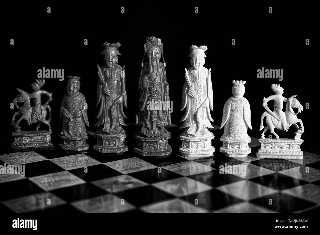 Ivory chess pieces Black and White Stock Photos & Images - Alamy