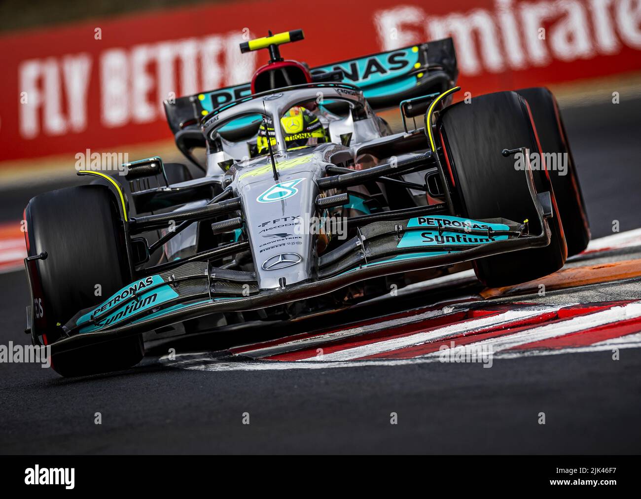 BUDAPEST - Lewis Hamilton (Mercedes) in action during qualifying for ...