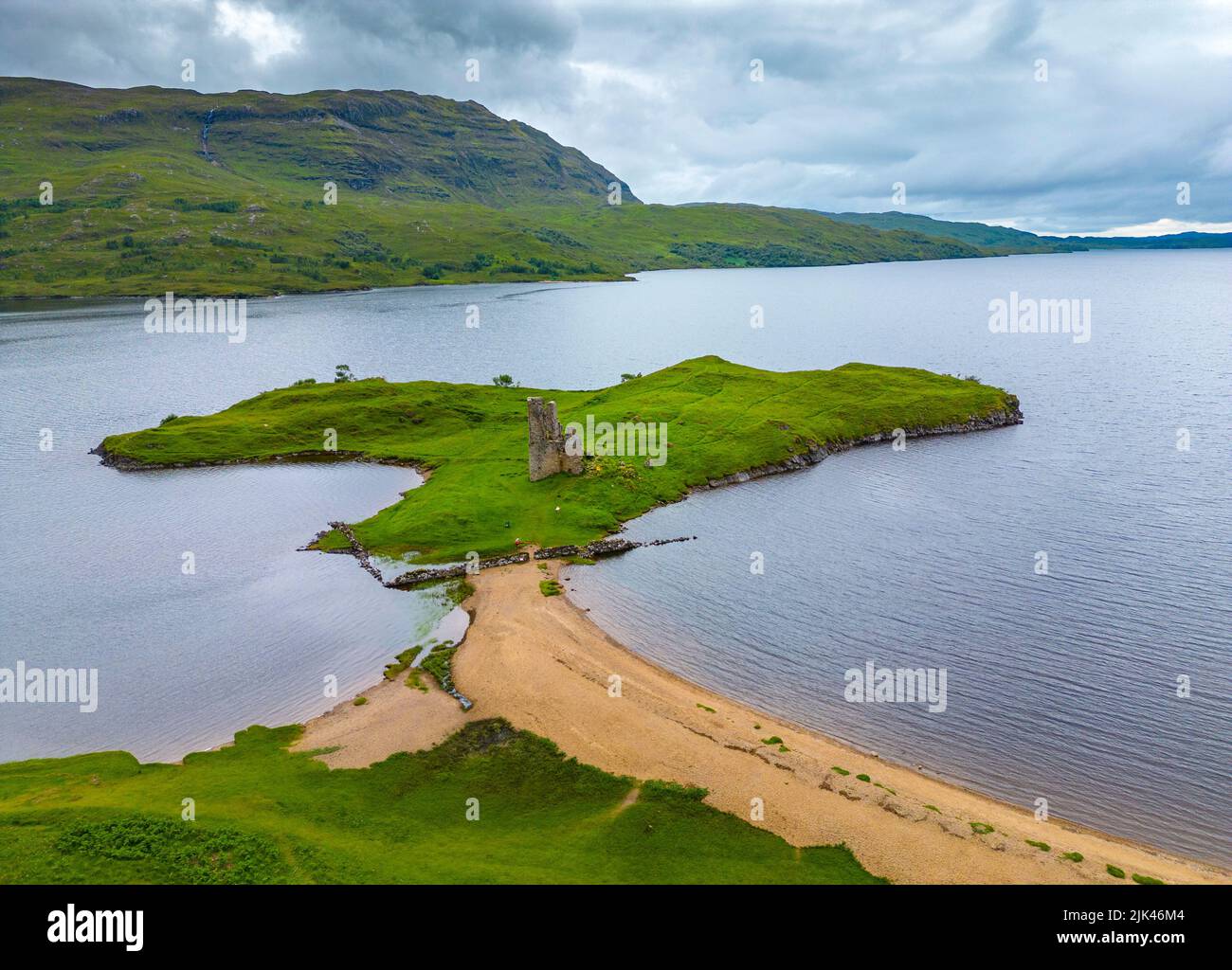 Aerial view of ardvreck castle hi-res stock photography and images - Alamy