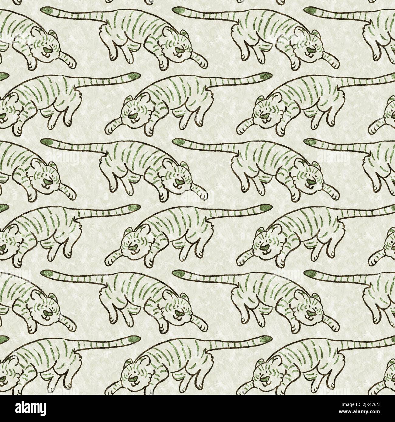 Cute safari wild tiger animal pattern for babies room decor. Seamless ...