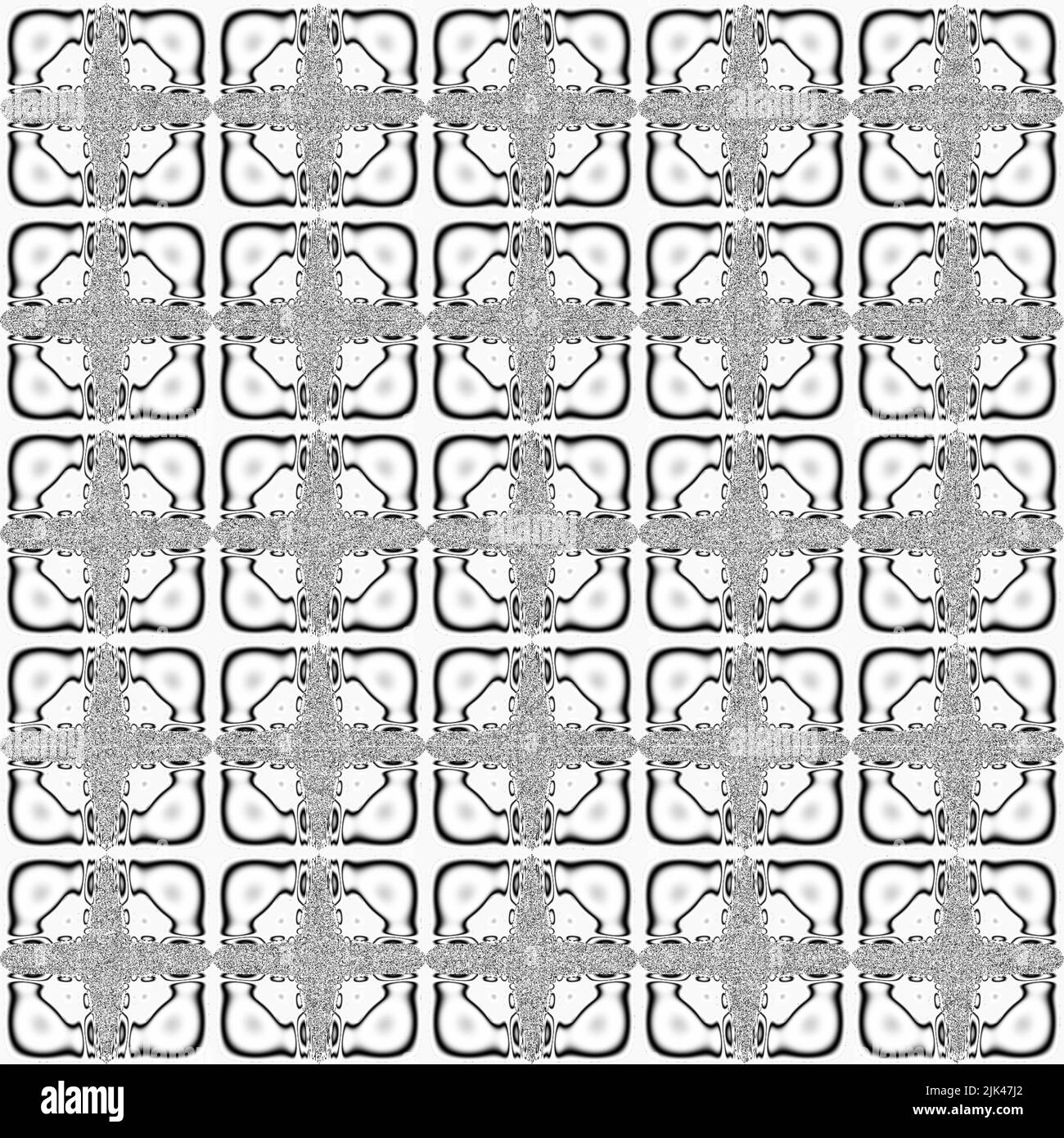 geometric seamless symmetrical monochrome pattern, black drawing on a ...