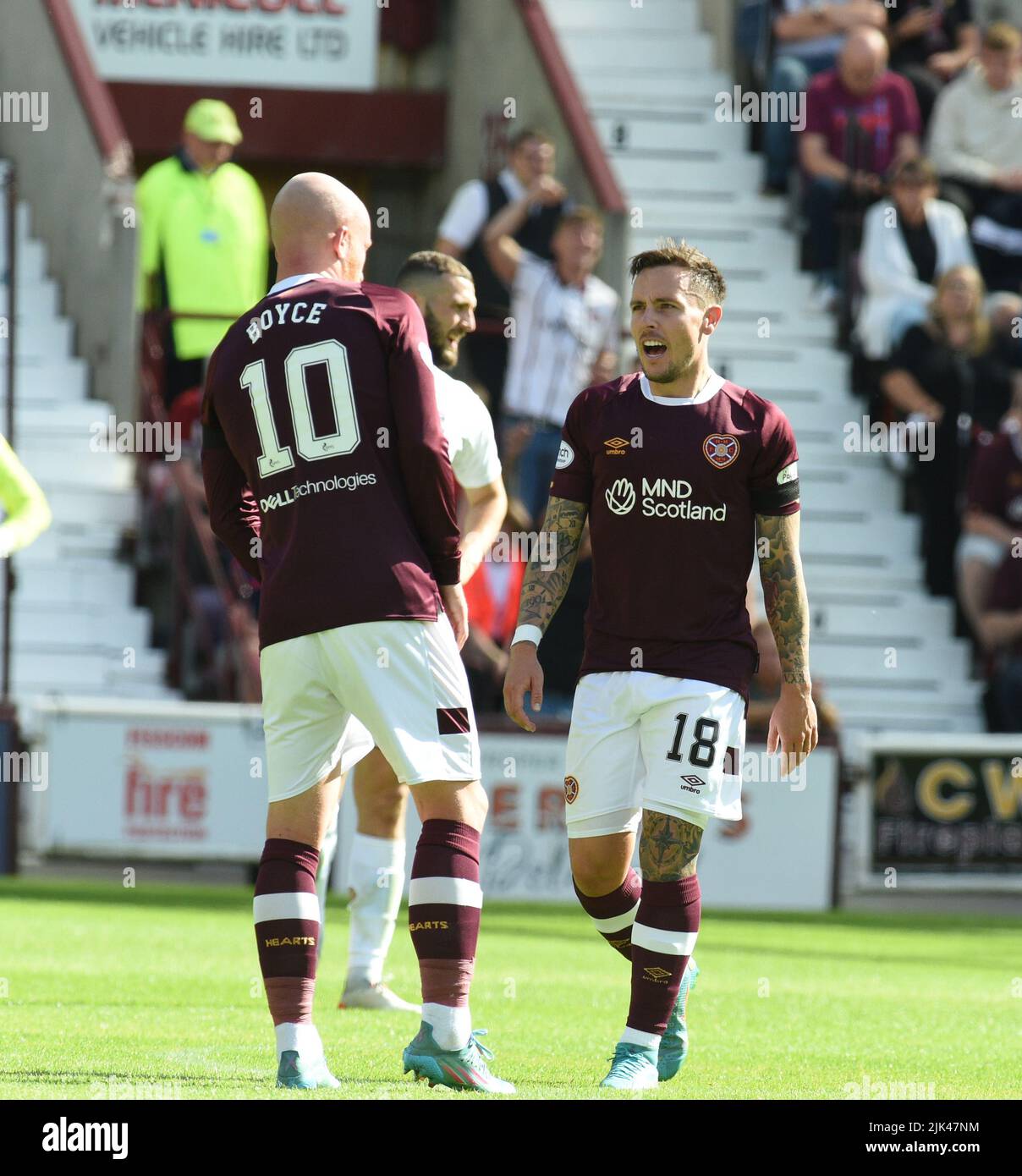 Barrie mckay celebrates his winning goal with hearts hi-res stock ...