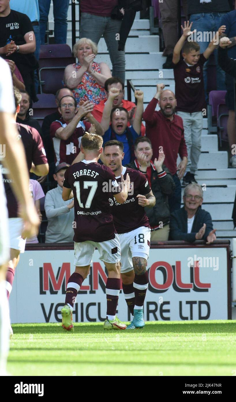 Barrie mckay celebrates his winning goal with hearts hi-res stock ...