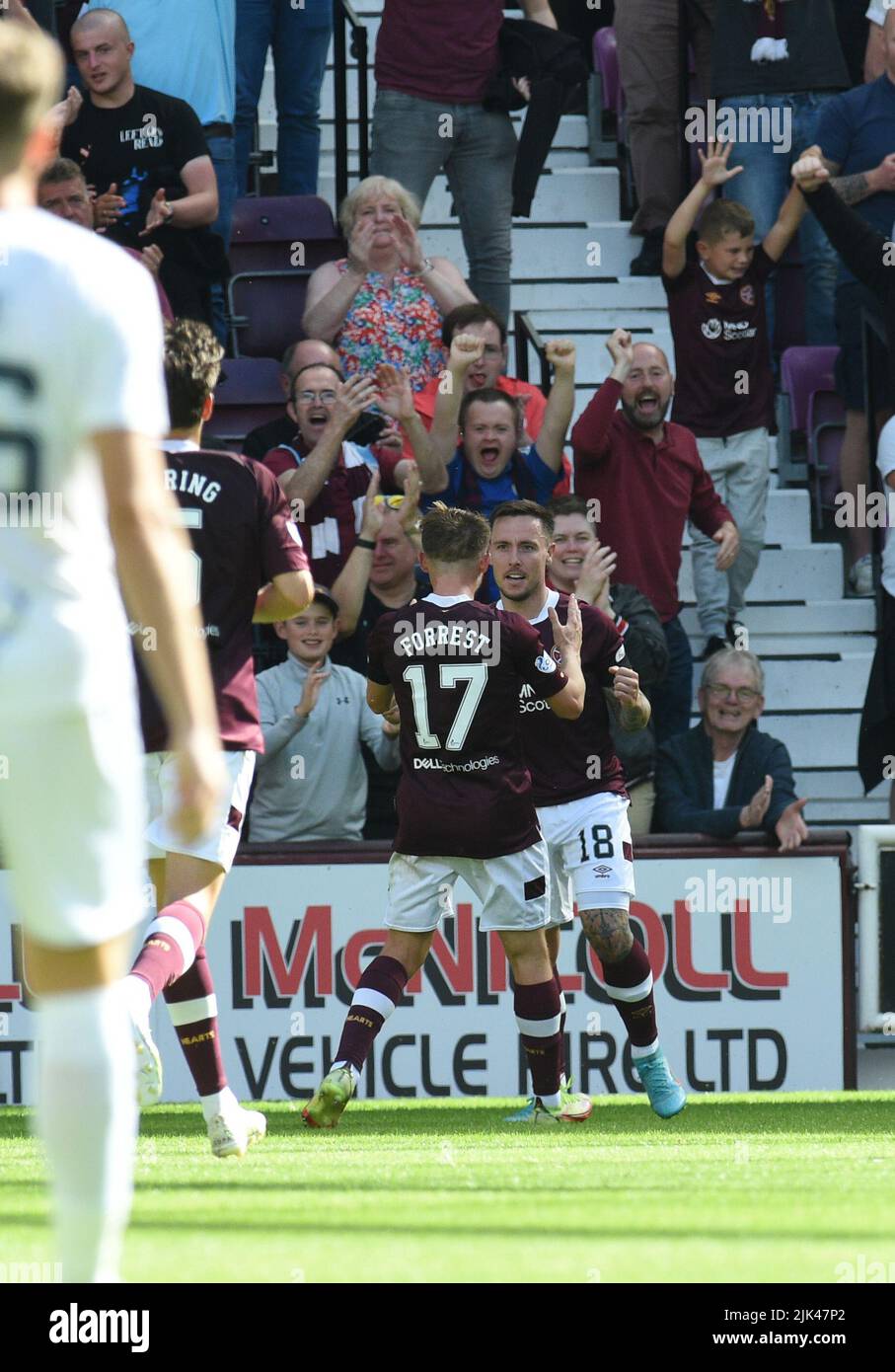 Barrie mckay celebrates his winning goal with hearts hi-res stock ...