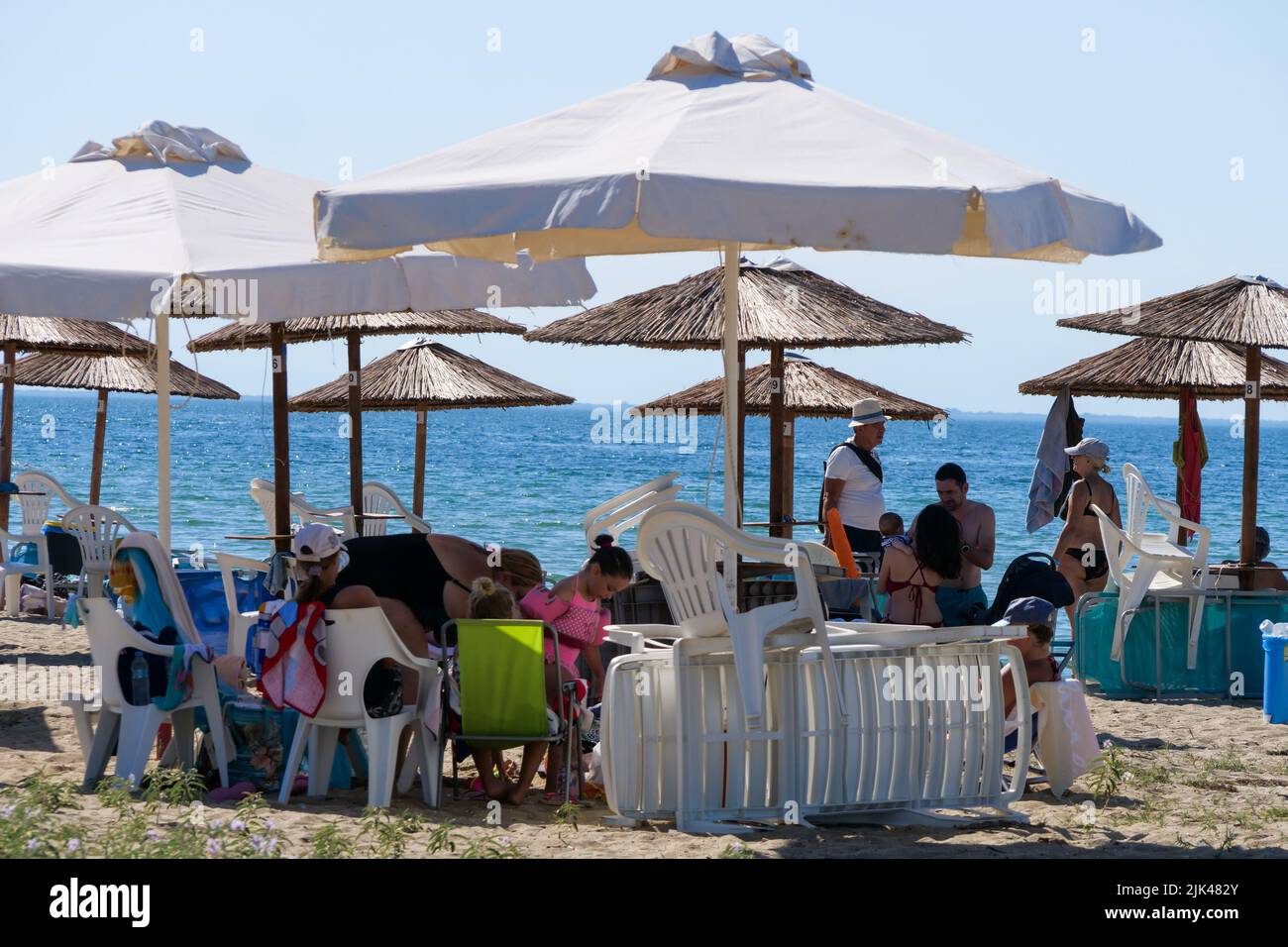 Beach, Aghia Triada area, Thessaloniki Bay, Macedonia, North-Eastern ...