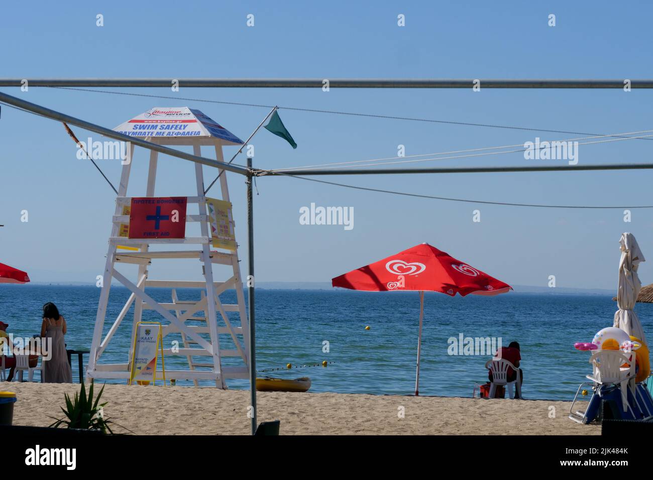 Beach, Aghia Triada area, Thessaloniki Bay, Macedonia, North-Eastern ...