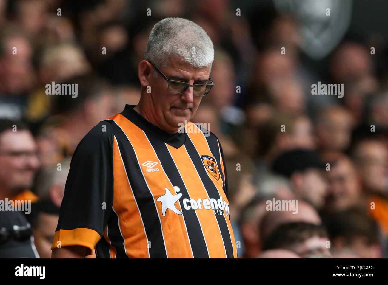 Hull City fan seen in the stands Stock Photo - Alamy