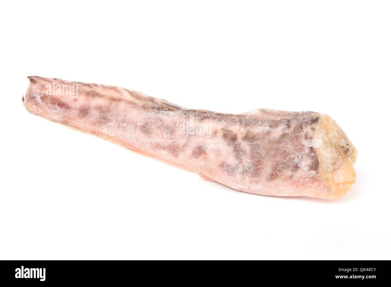 Frozen kingklip fish. Frozen red fish Frost on the surface of the fish ...